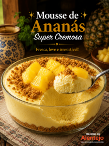 Mousse de Ananás Super Cremosa - receitasdoalentejo.pt